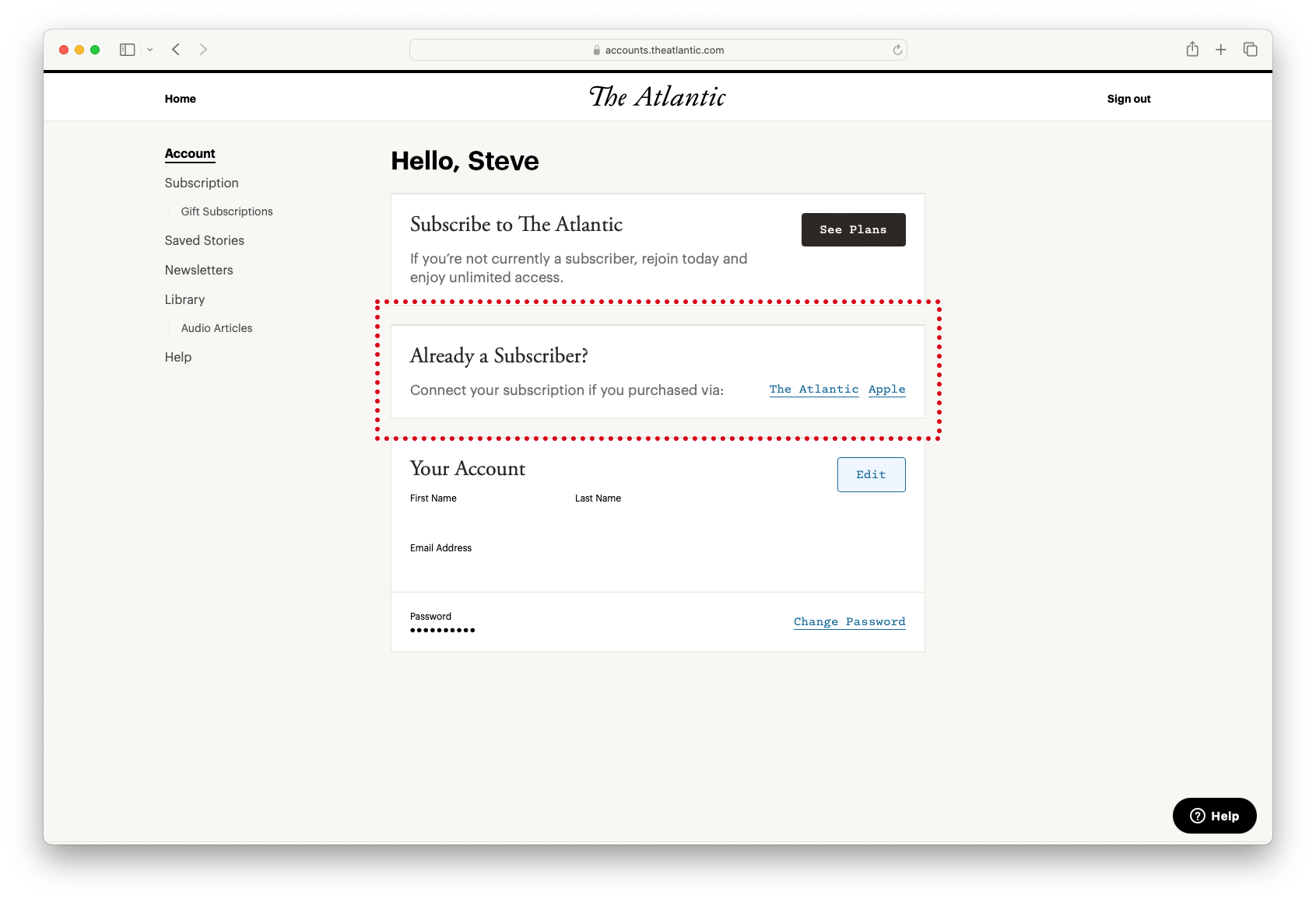 Connect your subscription to your account – Help Center
