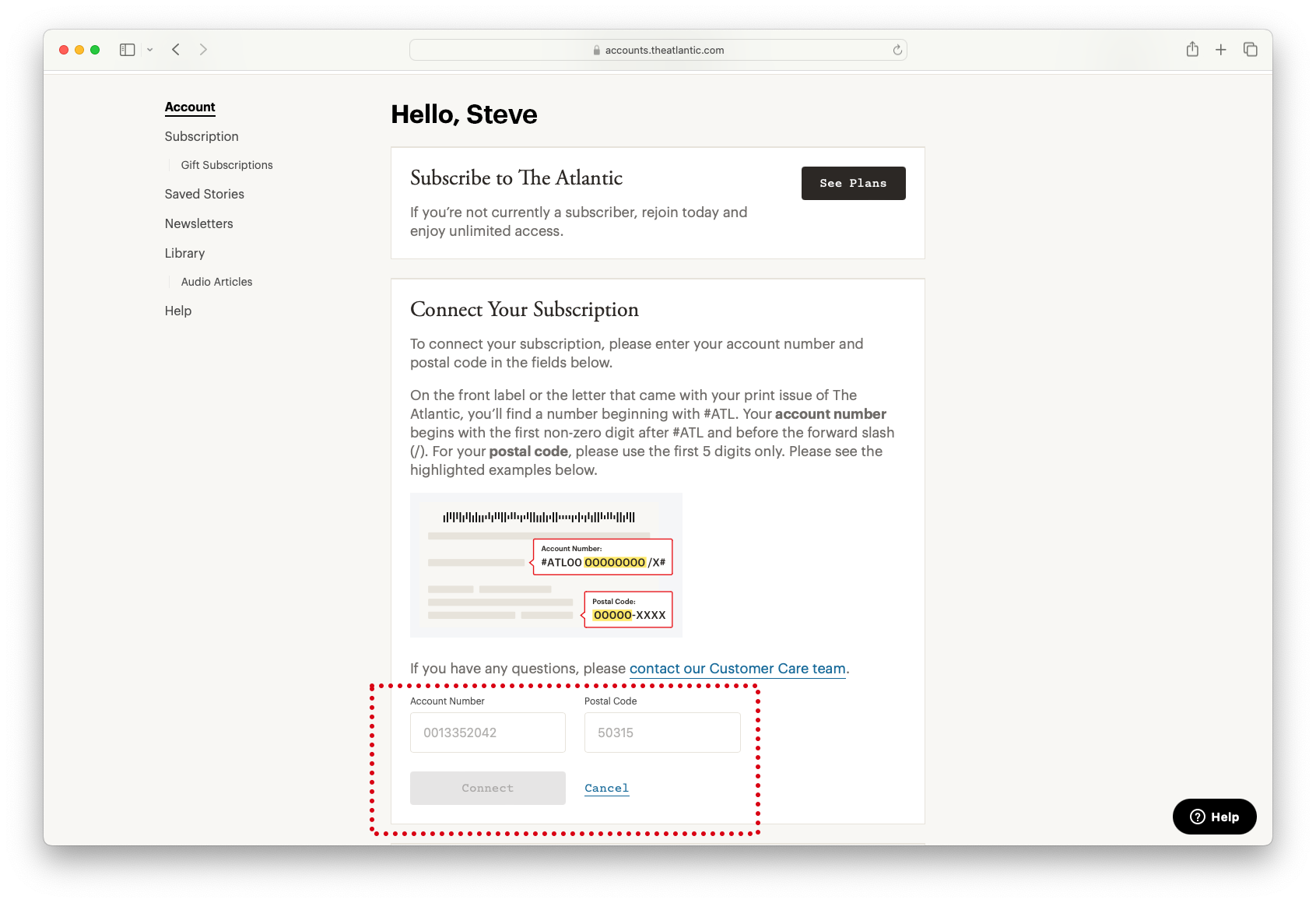 Connect your subscription to your account – Help Center